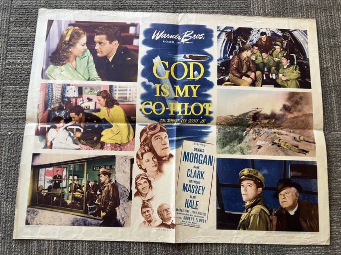 God Is My Co-Pilot by Col Robert Lee Scott Jr 1944 Half Sheet Movie ...