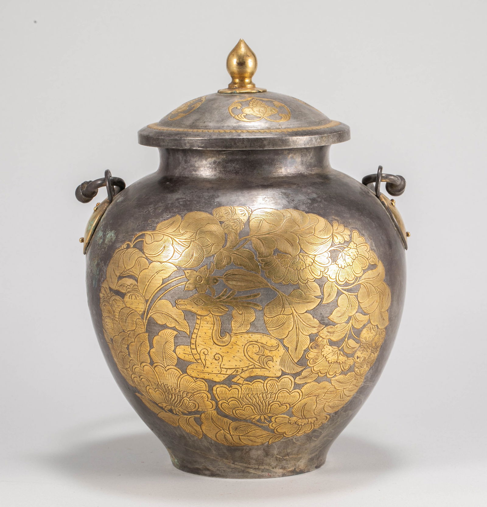 Tang Dynasty Silver Gilded Gold Covered Jar Auction