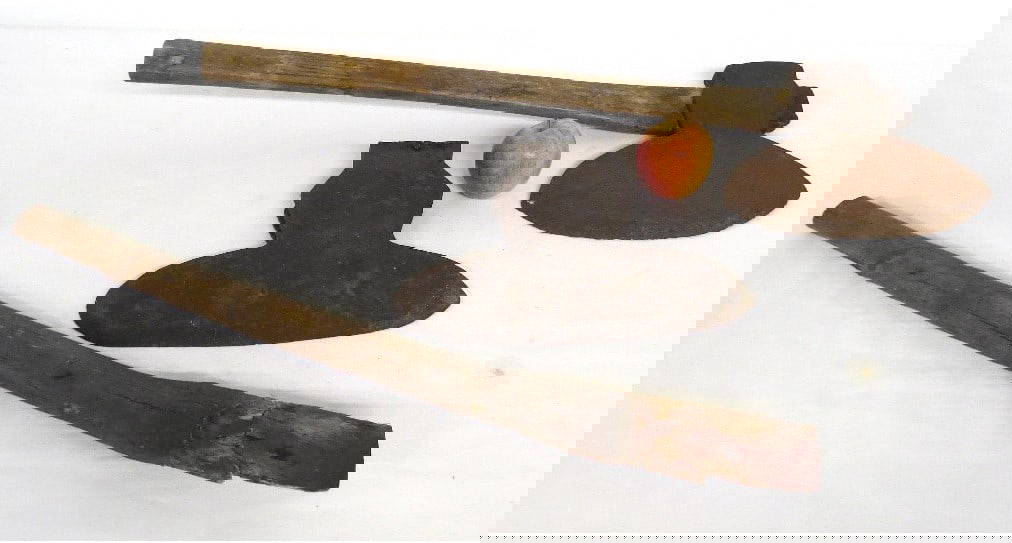 2 Early Blacksmith Forged Beam Axes 1 Signed Mid-19th C Auction