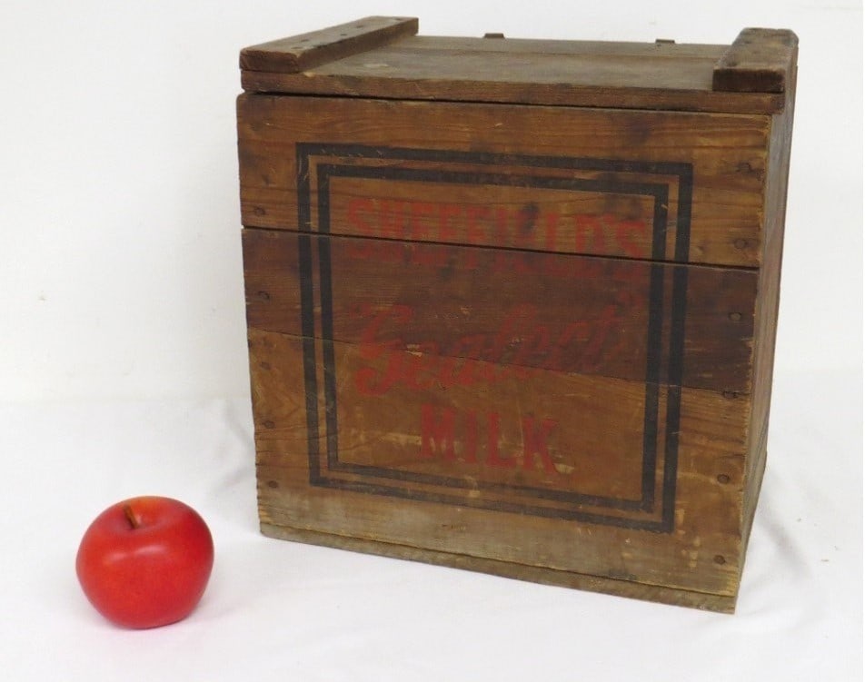 Early Sealtest Wooden Milk Box 1920's-40's Rare Auction
