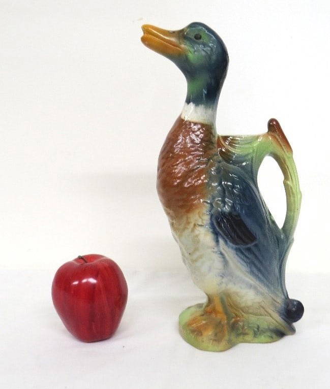 St. Clement Pottery France Majolica Duck Form Absinthe Pitcher Auction