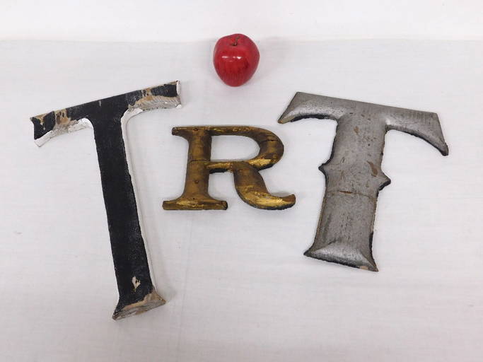 Three 19th C. Wooden Trade Sign Letters