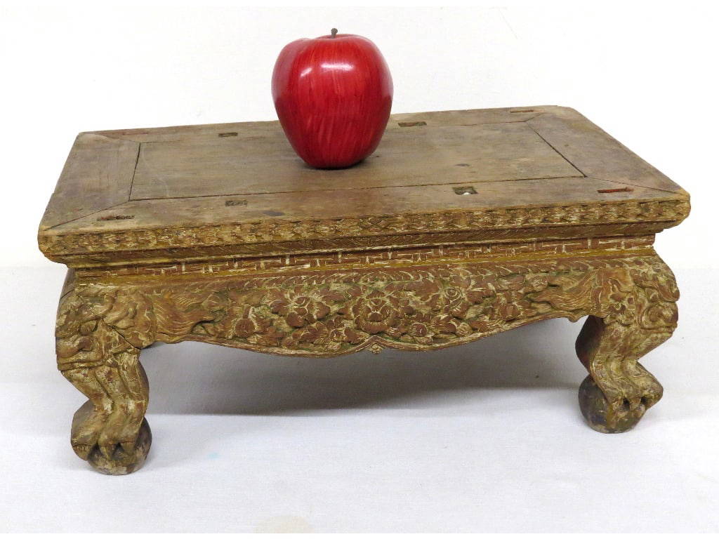 A Carved Asian/chinese Foot Stool 19th C. Auction