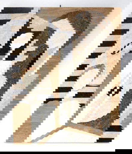 Marquis Collection Beverly Hills Marble Cubist Veneer Sculpture.