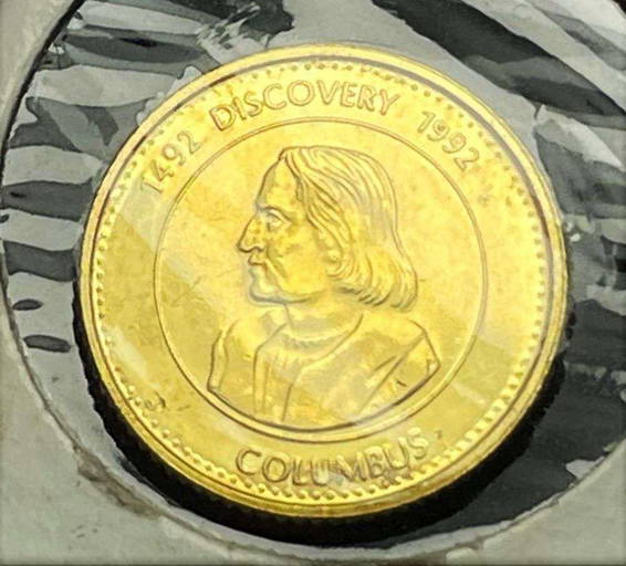1492 Discovery 1992 Columbus Santa Maria Gold Token 1492 Discovery 1992 Columbus Santa Maria Gold Token