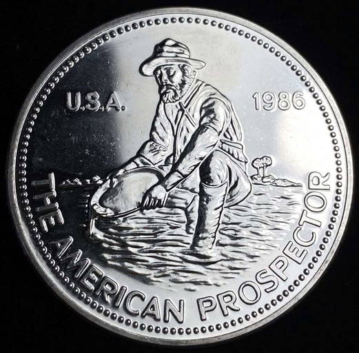 1986 Engelhard The American Prospector Proof 1 Ozt .999 Silver