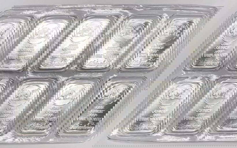 (10) Silvertowne Trademark 1 Ozt .999 Silver Bar