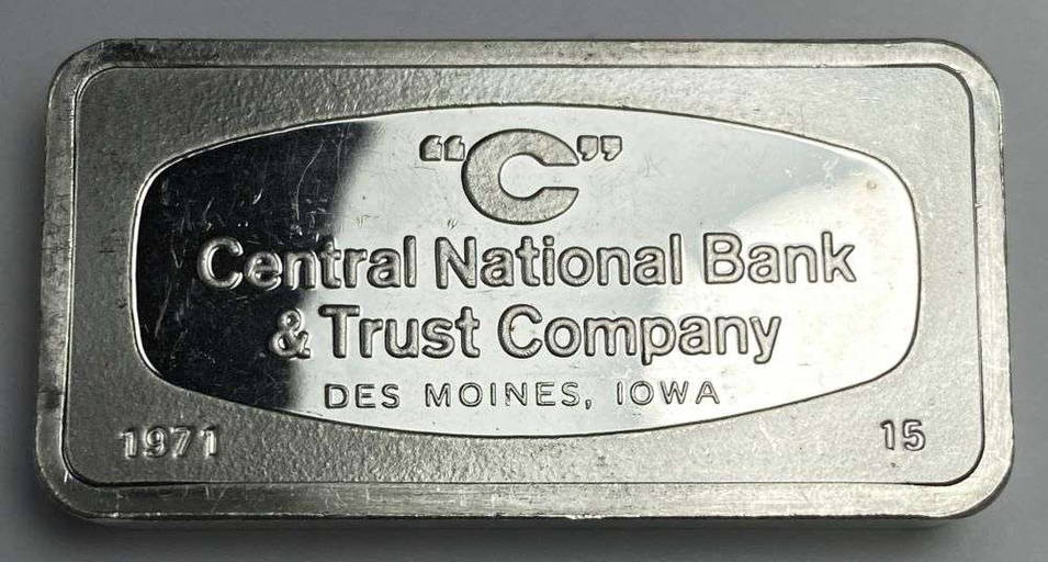 The Franklin Mint "central National Bank & Trust Company" 1000 Grains ...