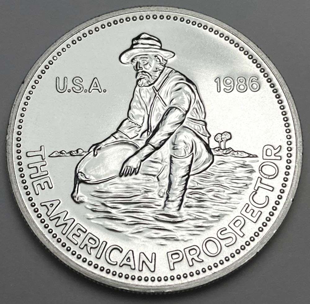 Rare 1986 Engelhard The American Prospector 1 Ozt .999 Silver Auction