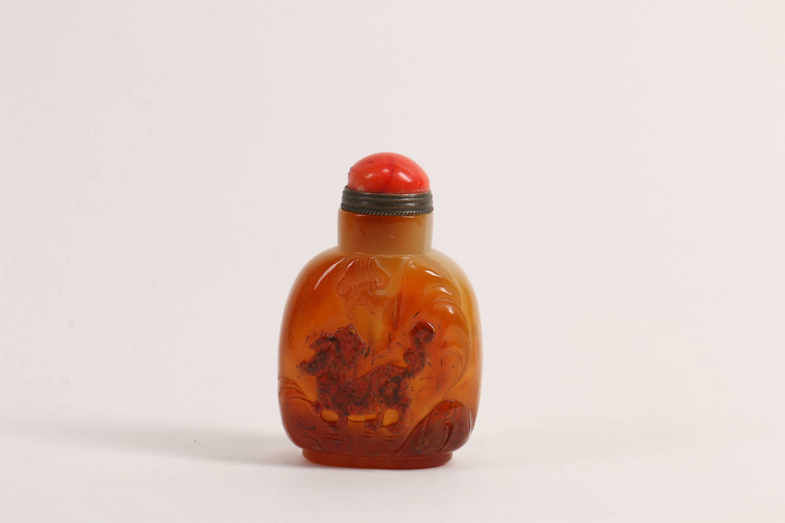 Chinese Agate Carved Squirrel Snuff Bottle Auction