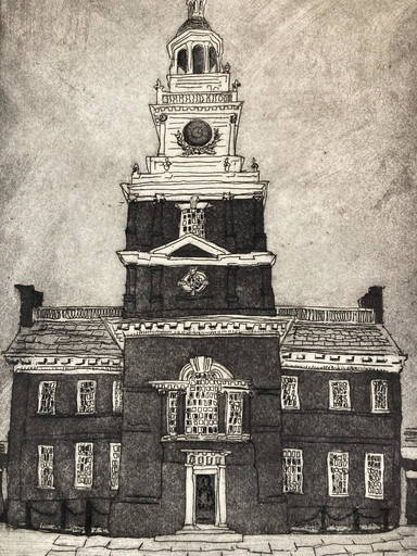 William J. Wendt Jr. Signed Independence Hall Philadelphia Etching ...