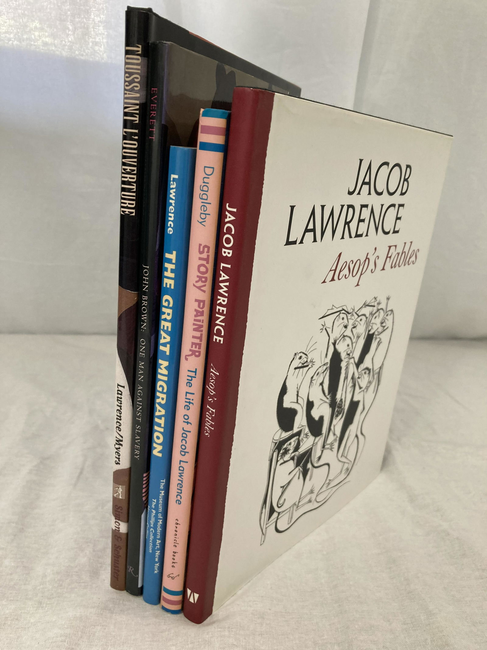 Jacob Lawrence Signed X 4 Art Books The Great Migration Aesop's Fables