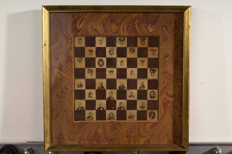 Presidential Lithographic Framed Checker Board