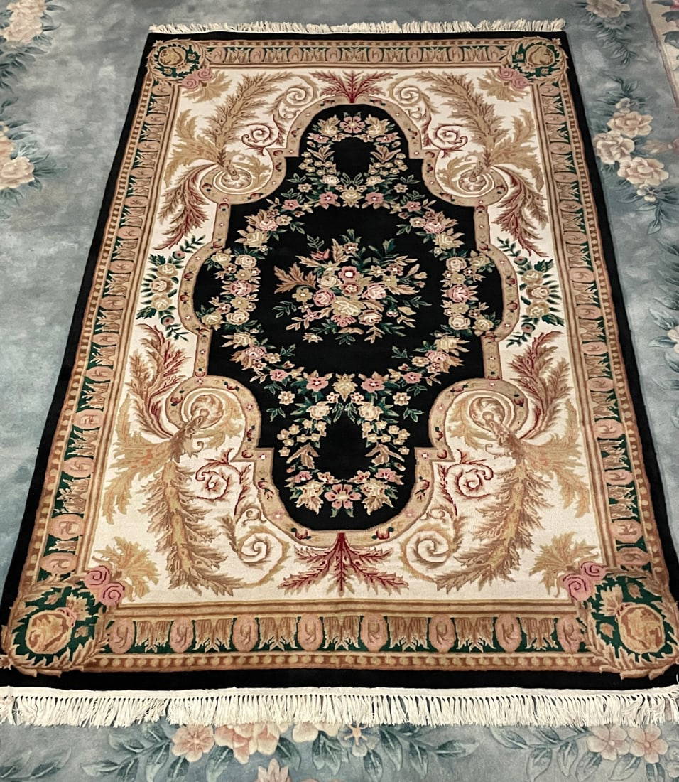 Chinese Tientsin Rug - Wool On Cotton Foundation. Auction