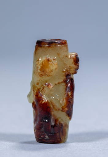 Chinese Ancient Double Dragon Jade Pipe