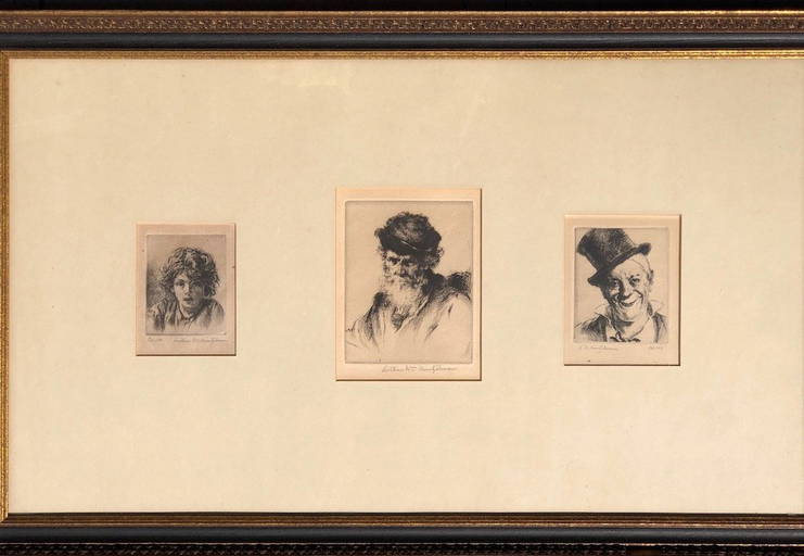 Arthur Heintzelman Etching Triptych.