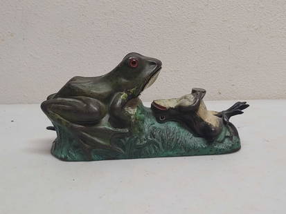 Cast Iron Leaping Frog Mechanical Bank