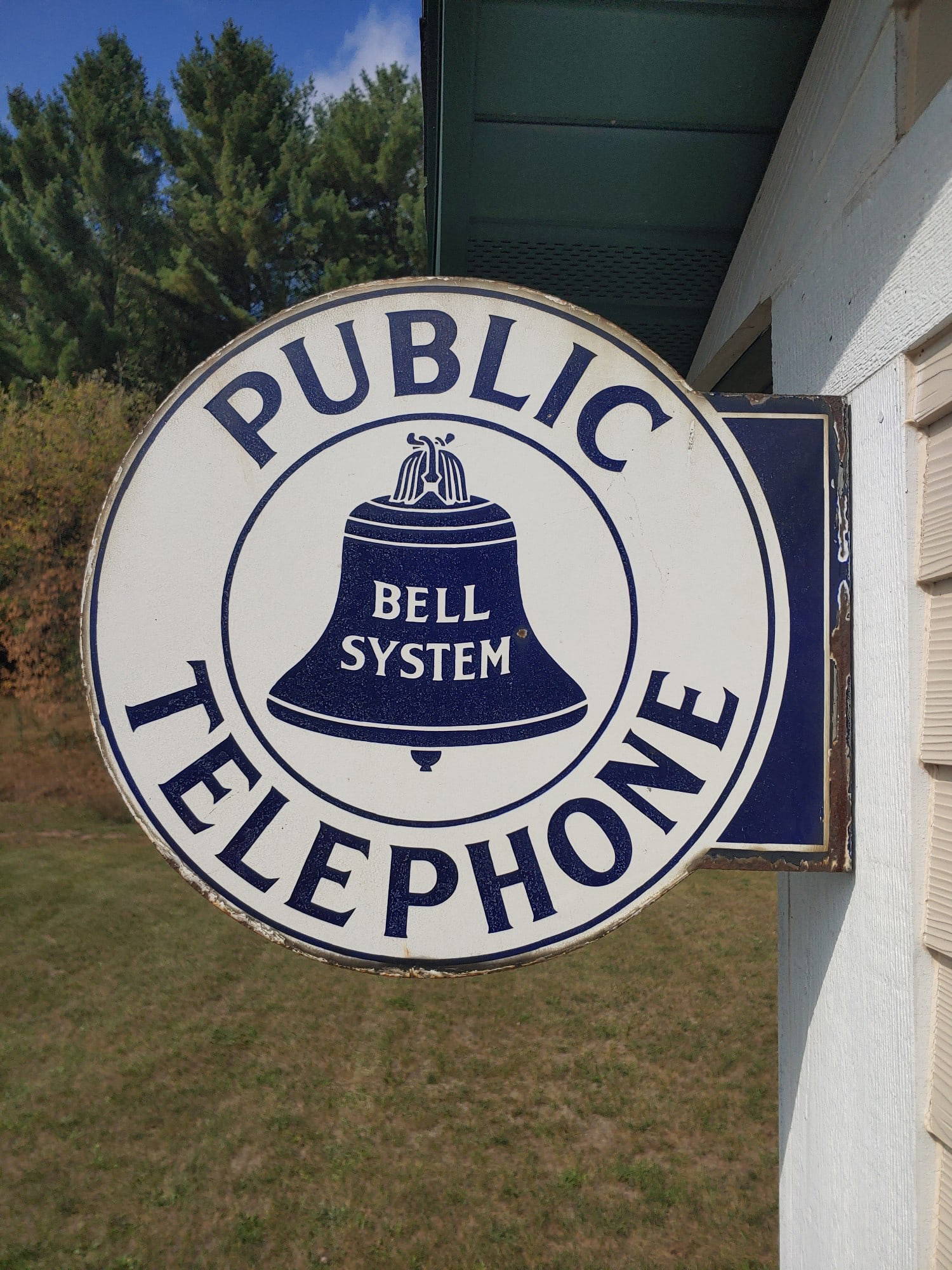 Dsp Bell System Public Telephone Porcelain Flange Sign Auction