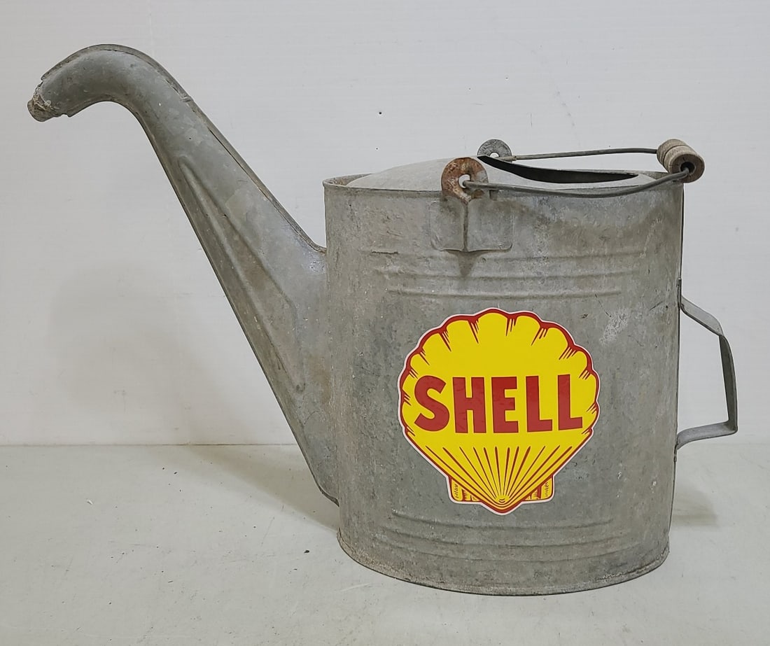 Galvanized Antifreeze Can Shell Gas Sticker Auction