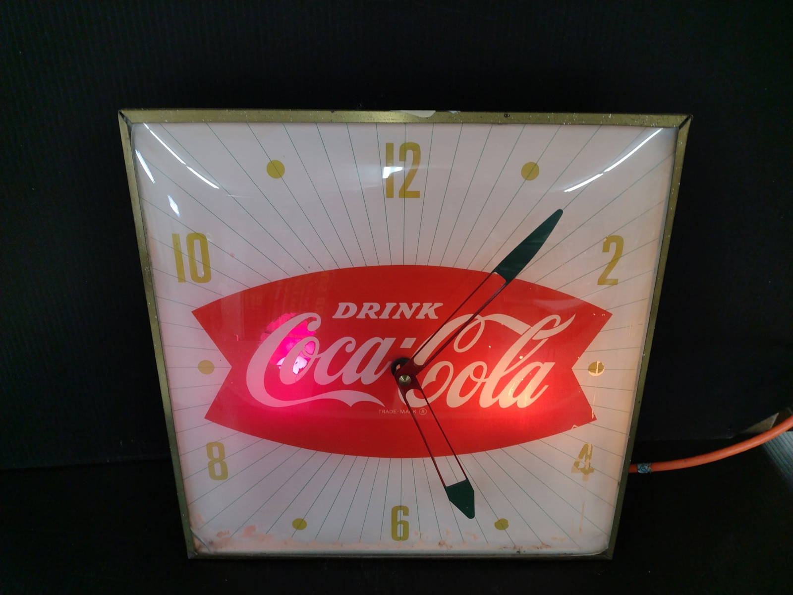 Pam Coca-cola Lighted Advertising Clock Auction