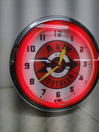 A&w Root Beer Neon Restaurant Clock
