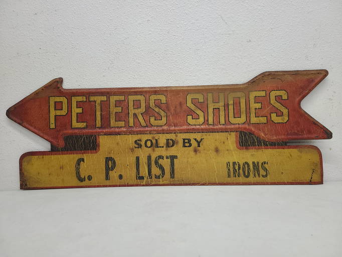 Sst Embossed Peters Shoes Store Sign