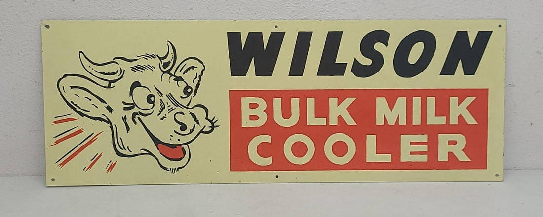 Ss Metal, Wilson Bulk Milk Cooler Sign Auction