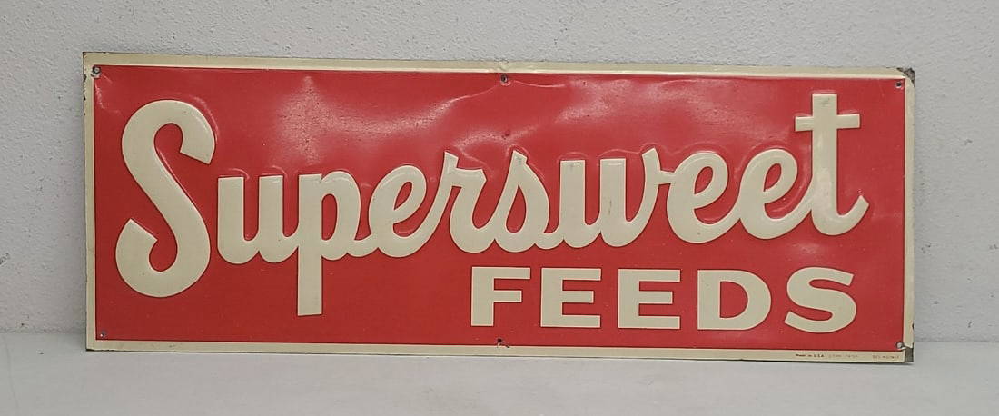Sst Embossed, Super Sweet Feeds Sign