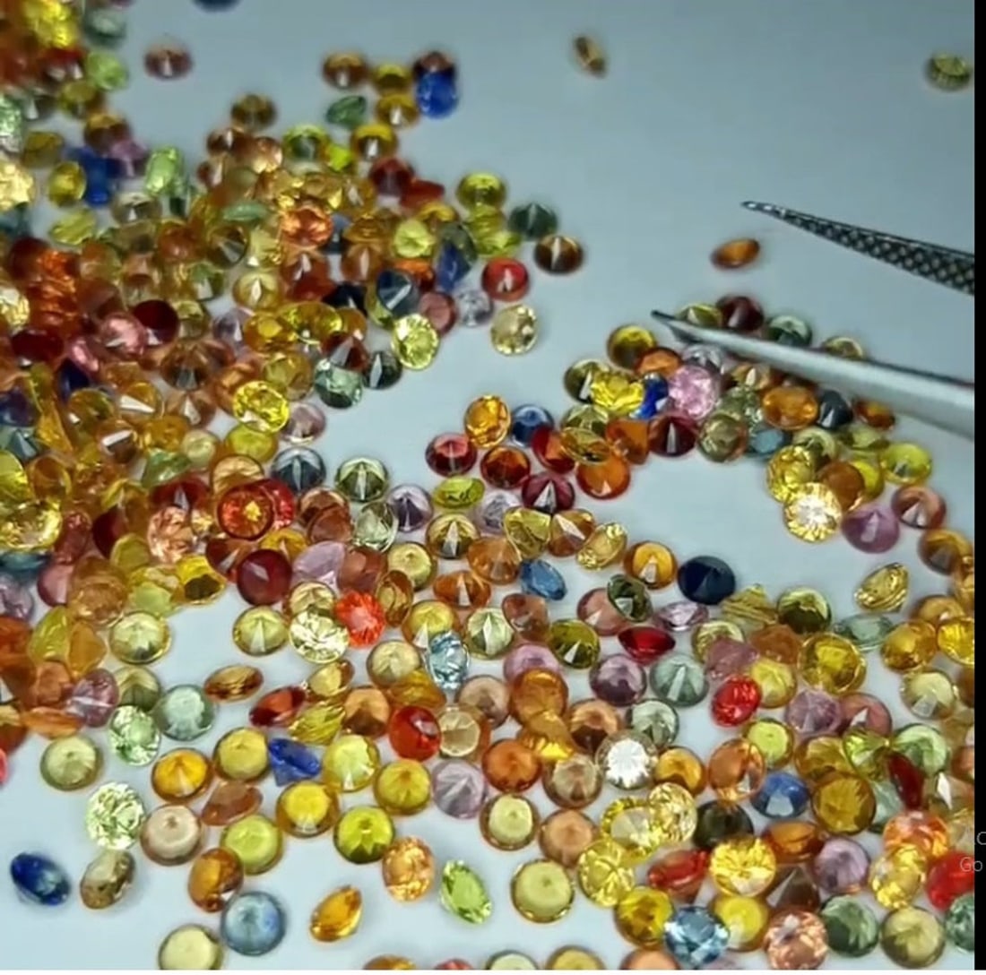 Multi Sapphire 1.75 Mm Round Diamond Cut 100 Pieces Auction