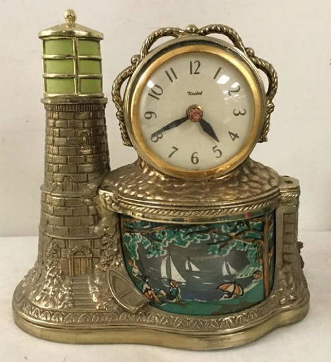 Vintage United Lighthouse Motion Clock Model 290, With