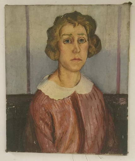 Joseph Pollet O/c Portrait Of Woman, Circa 1940's,