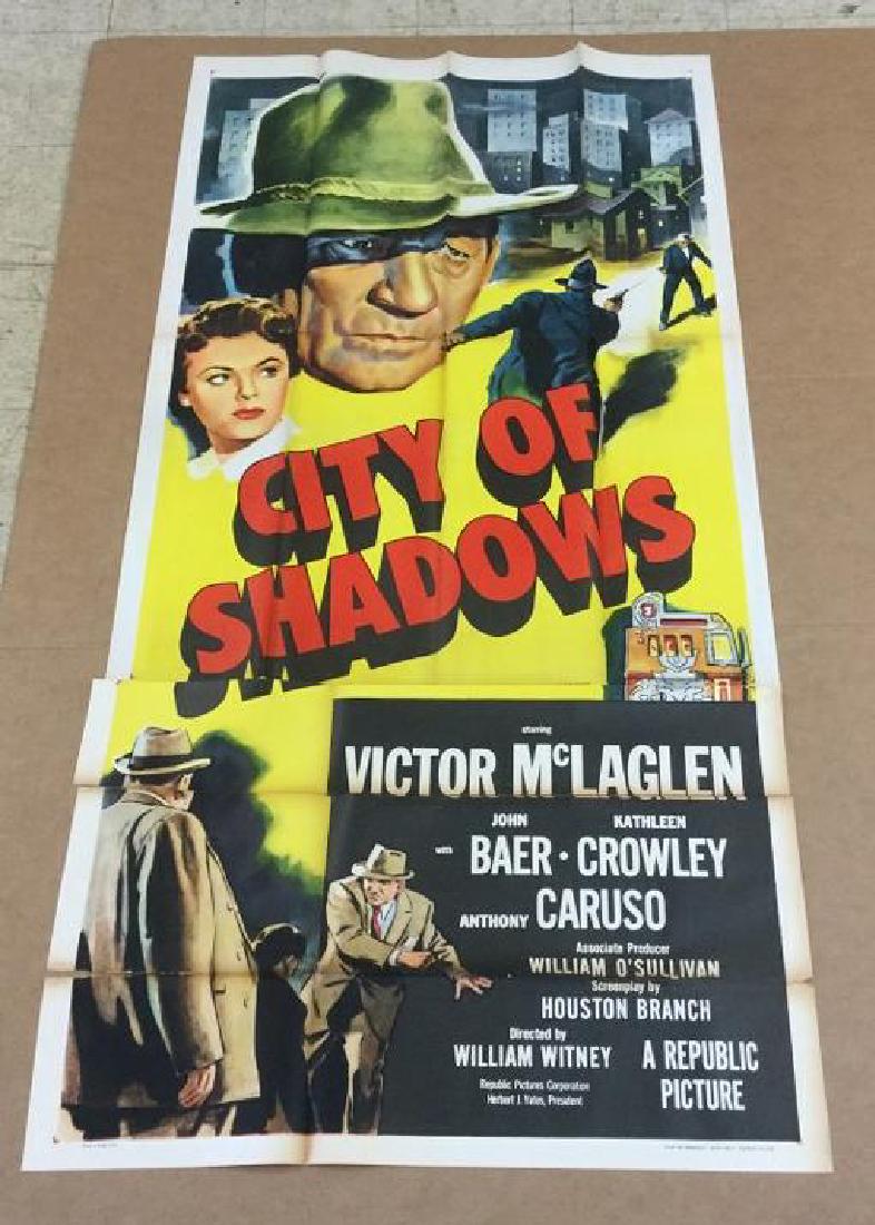 3 SHEET CITY OF SHADOWS 1955 FROM UPSTATE, N.Y. MOVIE
