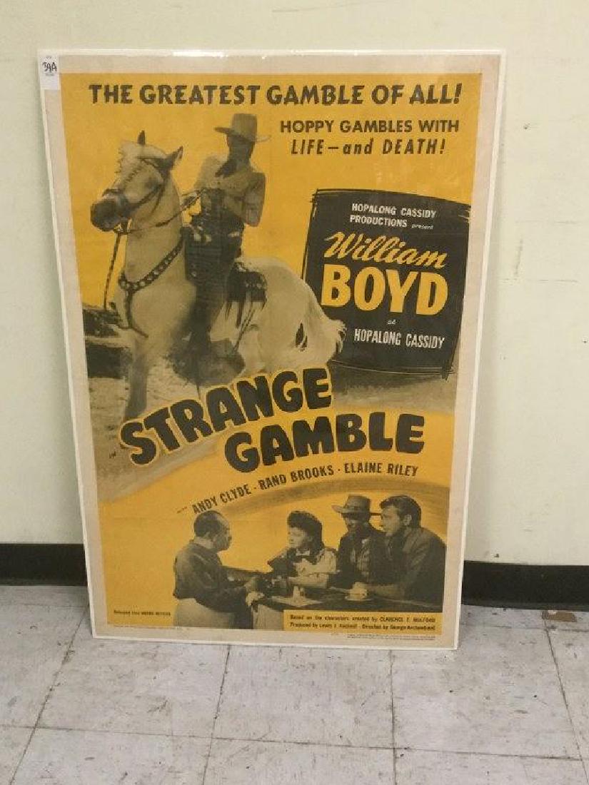 HOPALONG CASSIDY 1 SHEET MOVIE POSTER- STRANGE GAMBLE,