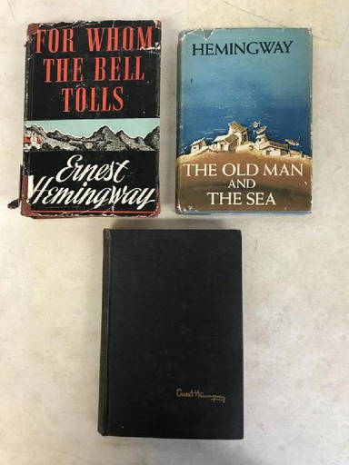3 Ernest Hemmingway First Edition Books, Dust Jackets