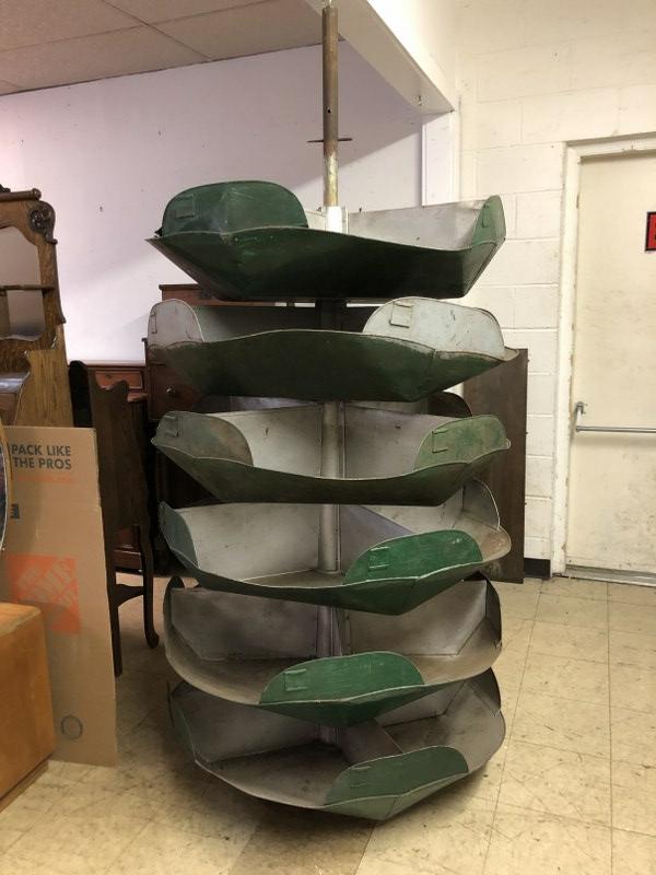 Old Metal Hardware Store Revolving Nail Bins, From