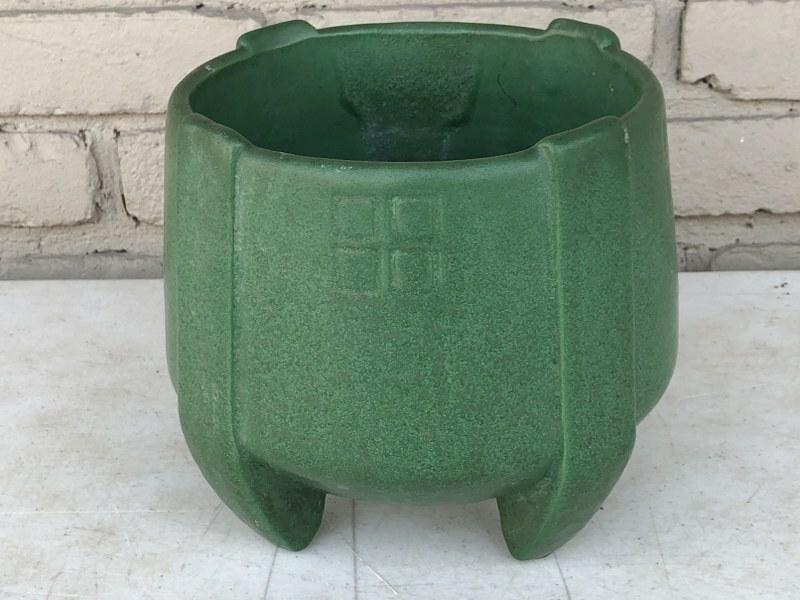 Matte Green Art Pottery Vase , Good Estate Condition,