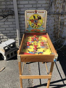State Fair Strength Tester Pinball Machine, Superior Toy Co., 1950's