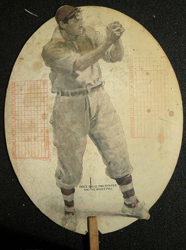 Rare Baseball Early Scorecard Fan With Advertising