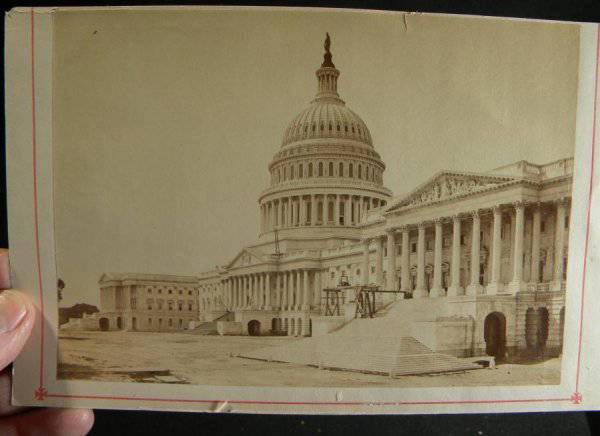 Early Photo The Capitol Under Construction, Mounted
