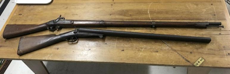 (2) estate old rifles incl. U S Springfield 1822 & Richards double ...