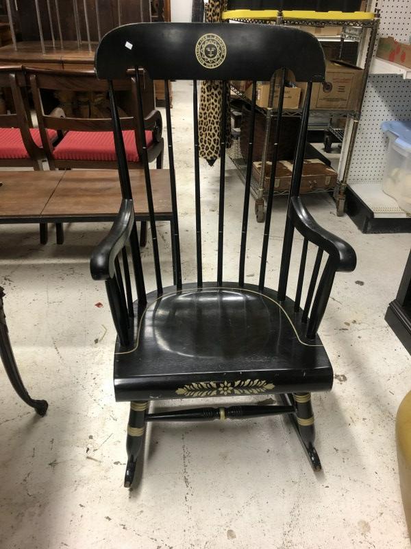 BOWDOIN College stenciled rocking chair, from estate of alumni Doctor ...