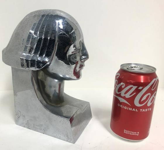 Jan Anteunis ( 1896-1973 Belgium ) chrome plated bronze male head ...