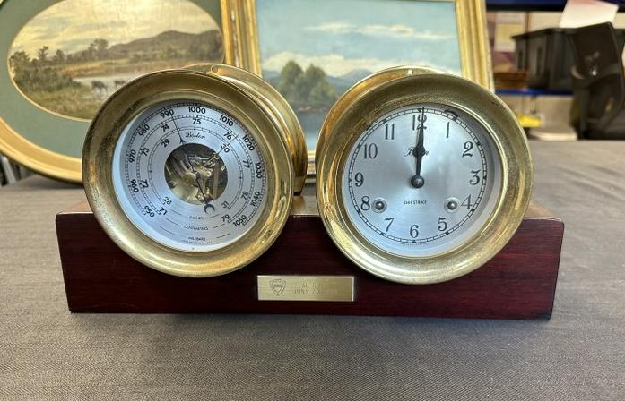 Chelsea Clock Ship And Barometer Presentation Set On Mahogany Base ...