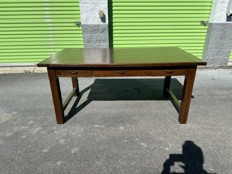 Contemporary Oak Mission Style Work Table With Pull Out Computer Table ...