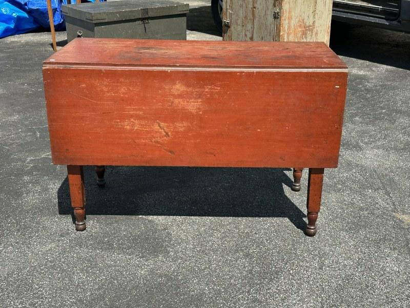 Nice Old Country Cherry Dropleaf Table With Old Red Finish ...