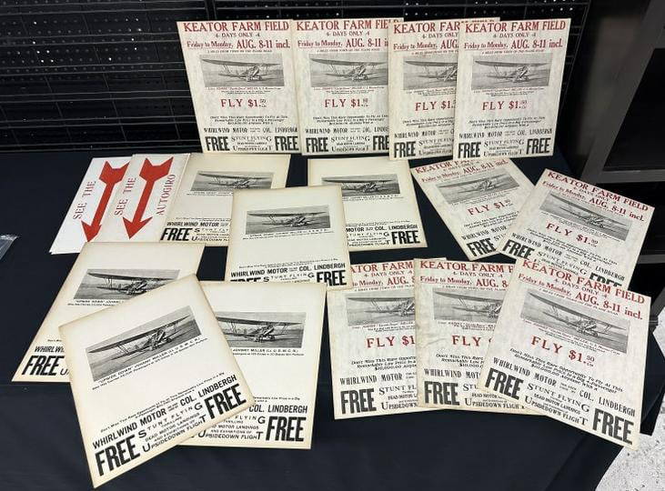 Circa 1930's Barnstorming Airplane Cardboard Posters: 10 Posters With ...