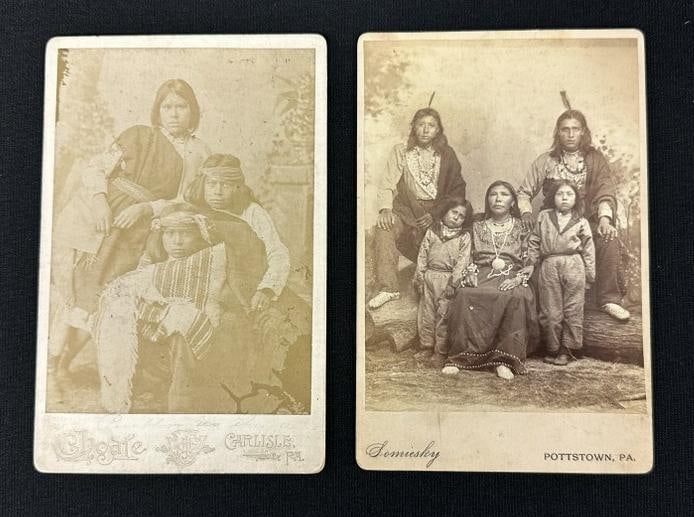 Cabinet Card Of Native American Family In Regal Attire