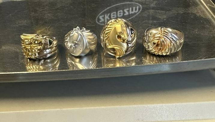 Rick Cameron (4) Custom New Old Stock Sterling & 18k Rings ( 3 Rings ...