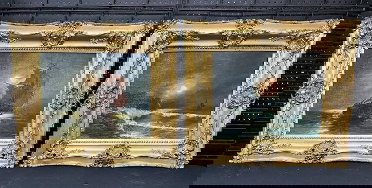 (2) Circa 1900 O/c Seascapes By Same Artist, One Initialed ( Jhm ...