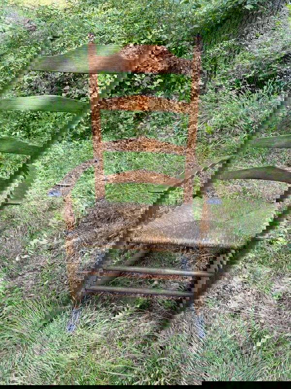 Early Pegged Construction Rocking Chair From Hudson Valley Estate, Rush ...